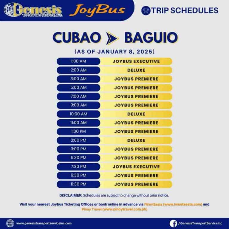 2025 MANILA to BAGUIO Bus Schedules & Operators - Philippine Beach Guide