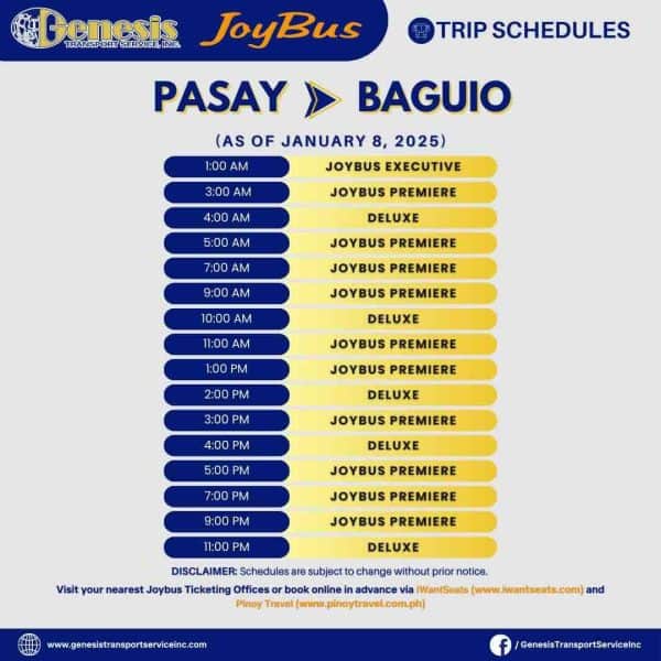 2025 MANILA to BAGUIO Bus Schedules & Operators - Philippine Beach Guide
