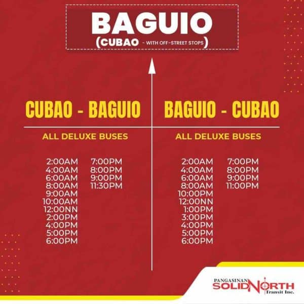 2025 MANILA to BAGUIO Bus Schedules & Operators - Philippine Beach Guide
