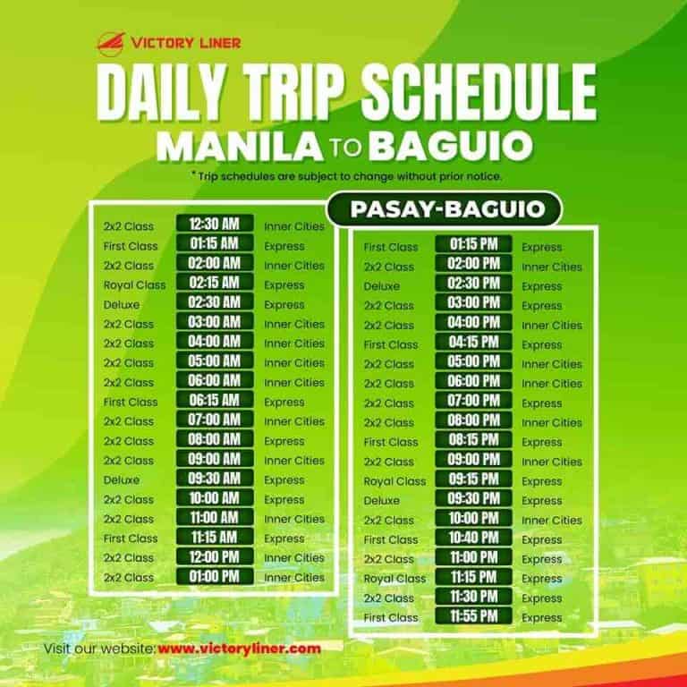 2025 MANILA to BAGUIO Bus Schedules & Operators - Philippine Beach Guide