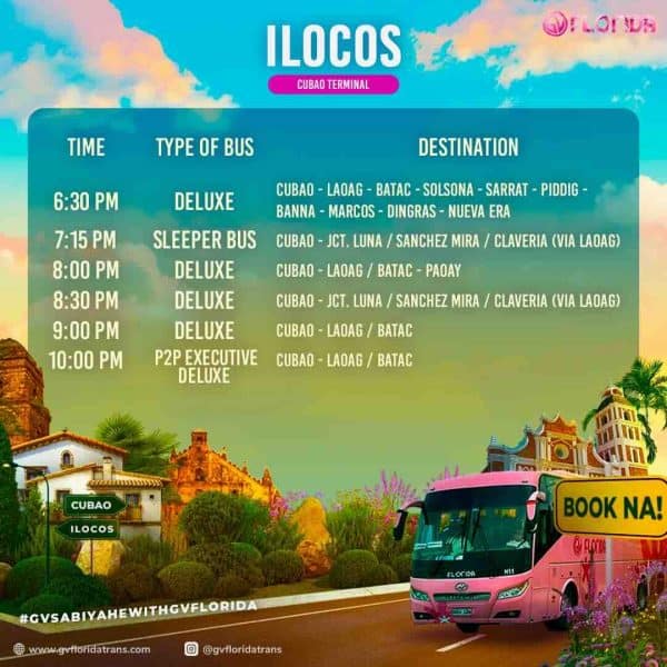 2025 MANILA to ILOCOS (Laoag and Vigan) Bus Schedules & Fares ...