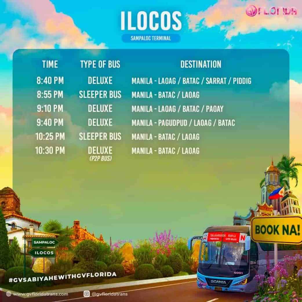 2025 MANILA to ILOCOS (Laoag and Vigan) Bus Schedules & Fares ...