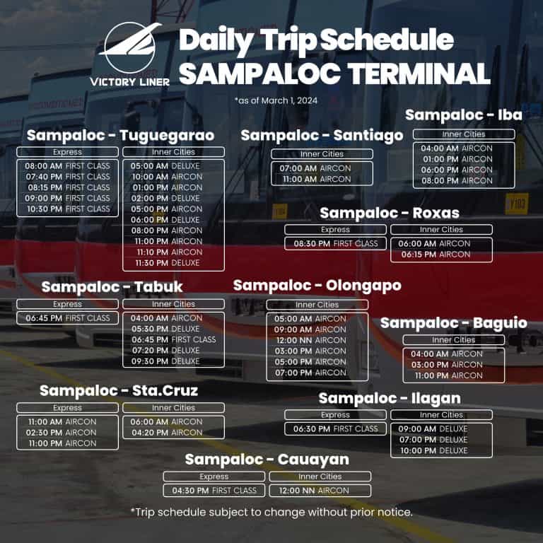 2025 MANILA to ZAMBALES Bus Schedules & Fares - Philippine Beach Guide