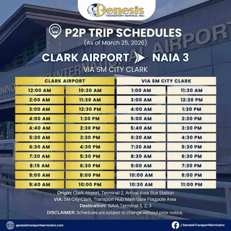 2026 MANILA to CLARK Airport & Back: P2P Bus Schedules & Fares ...